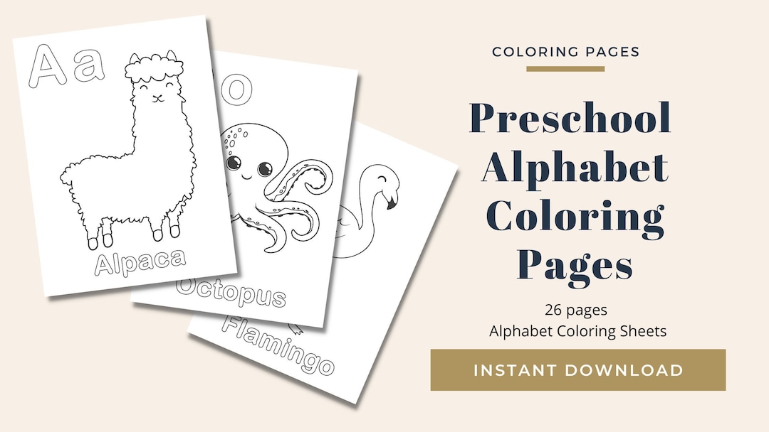 Printable Alphabet Coloring Sheets - Etsy