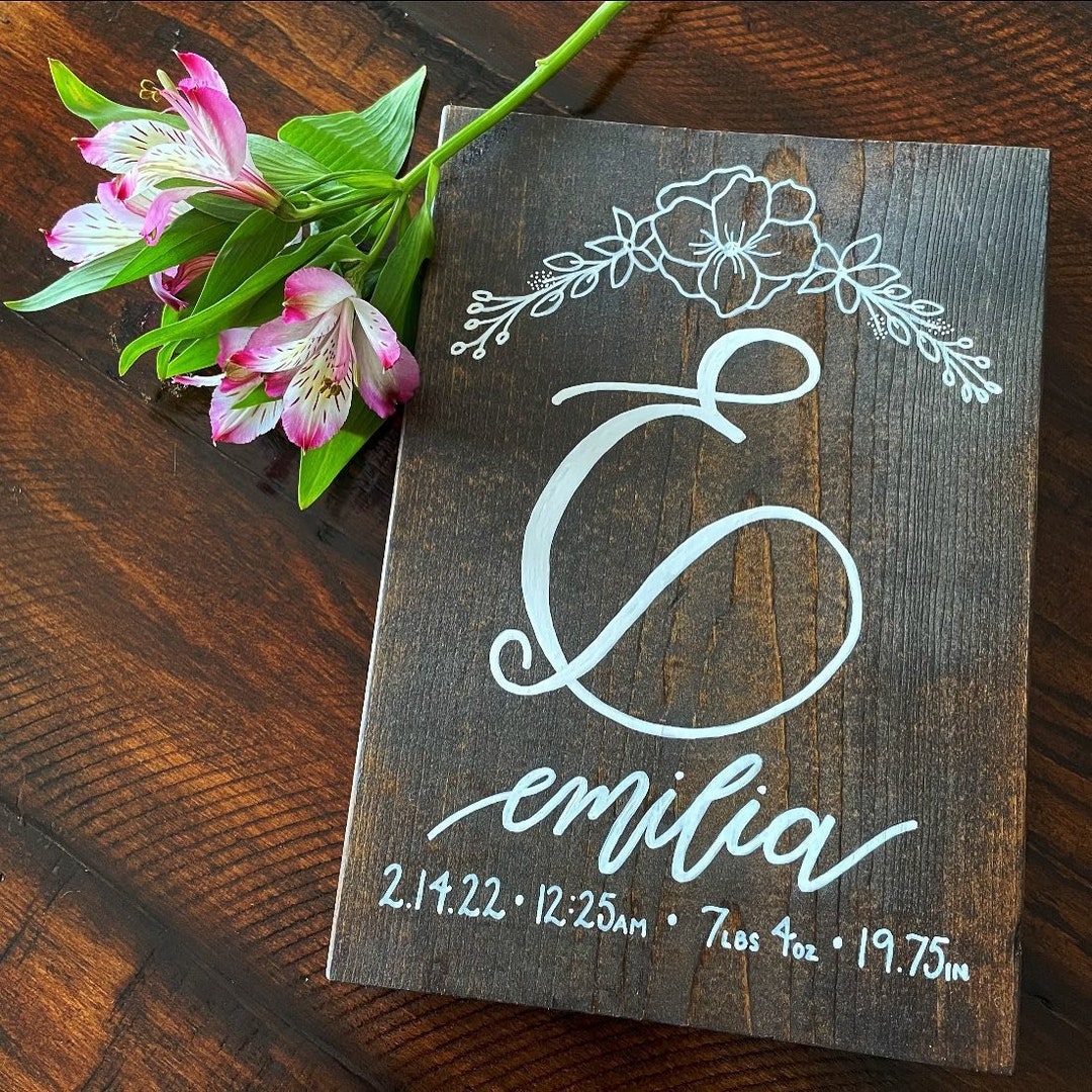 Wood Birth Sign | Birth Sign | Wooden Sign | Personalized Sign ...