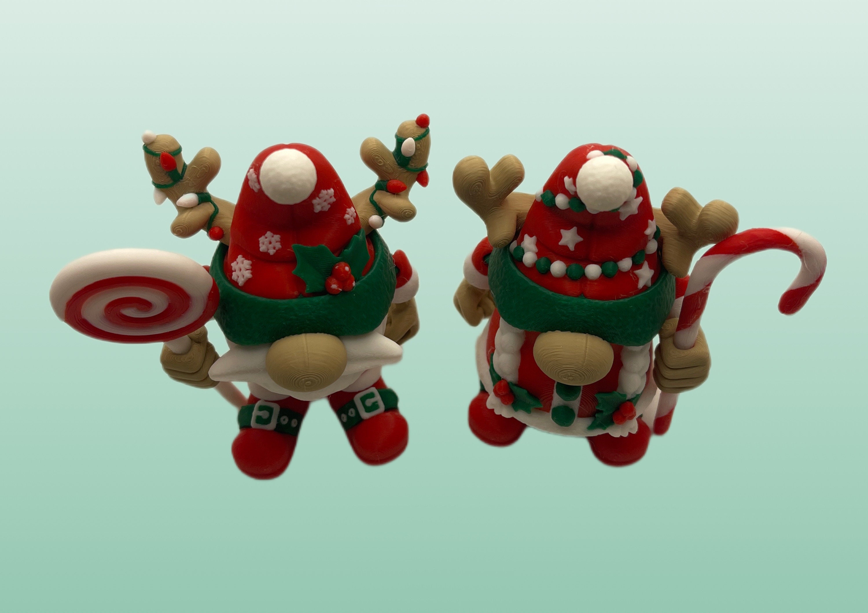 Flexible 3D Gnome Pair ornament and Non-ornament Options - Etsy