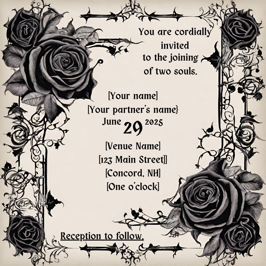 Gothic Wedding Invitation - Etsy