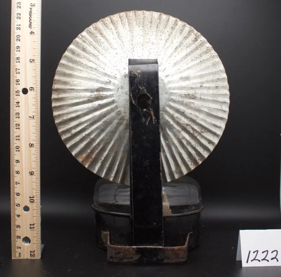 Antique Oil Lamp With Glass Chimney and Tin Reflector - Etsy