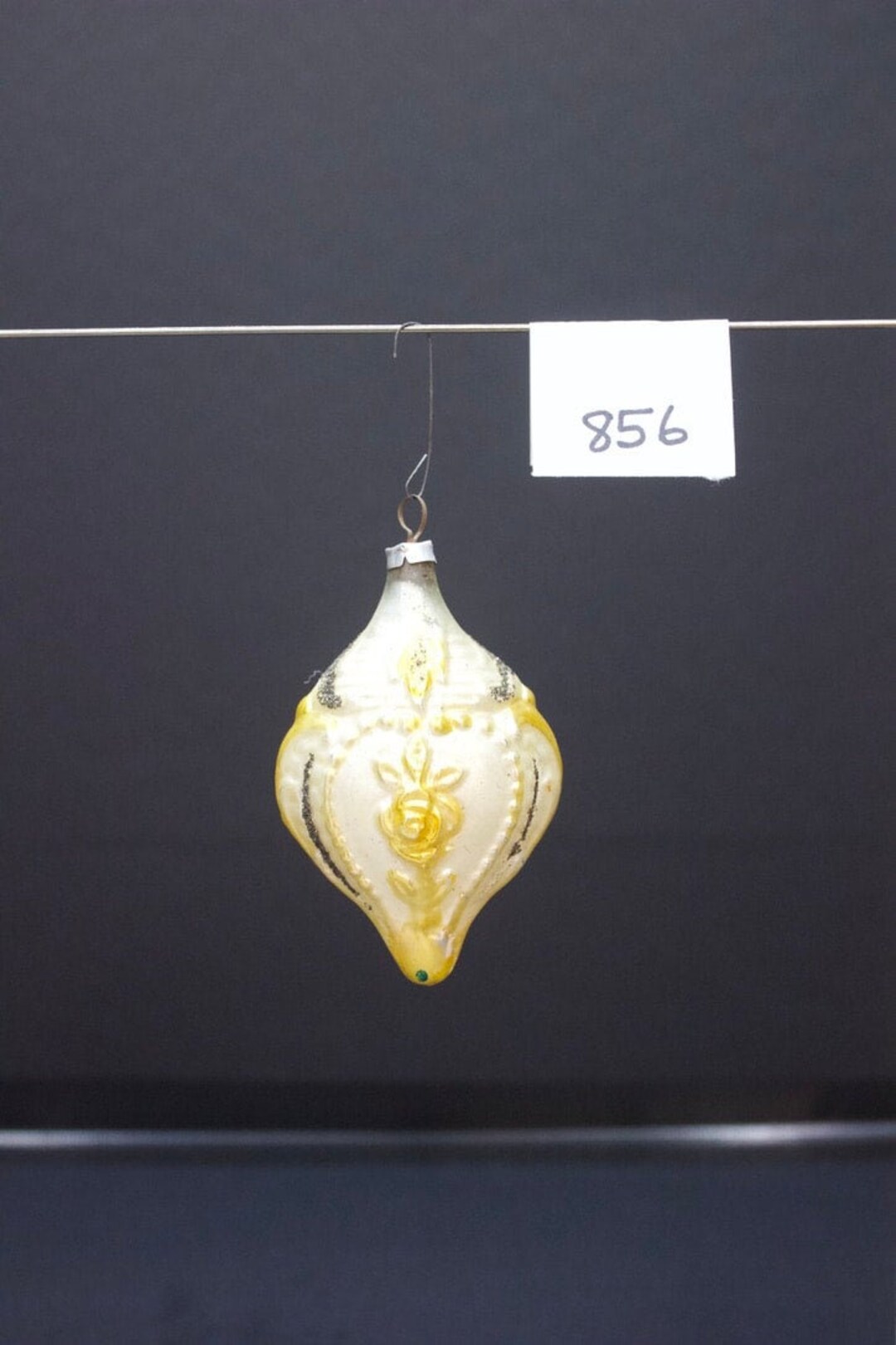 Antique German Glass Hand Painted Decorated Bauble Christmas Ornament ...