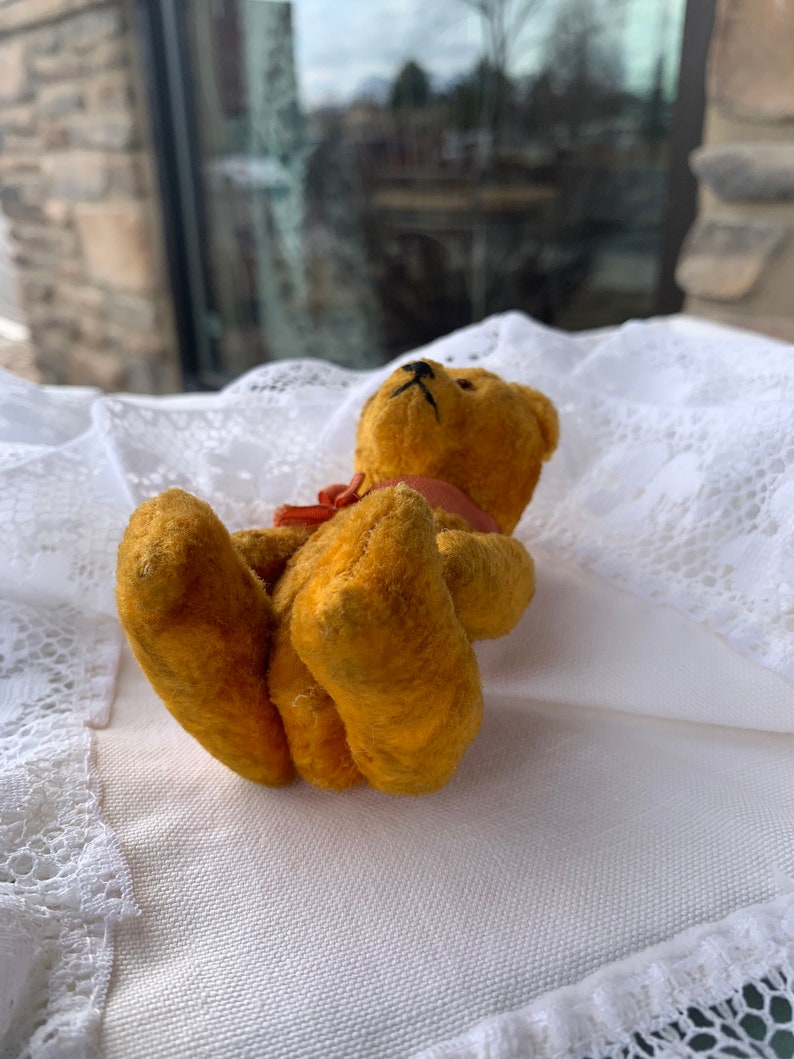 Golden Miniature Teddy Bear W/ Jointed Limbs [DA-024] - Etsy
