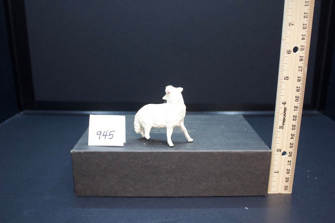 Vintage West German Hand-painted Plaster Sheep Nativity Figurine [945 ...