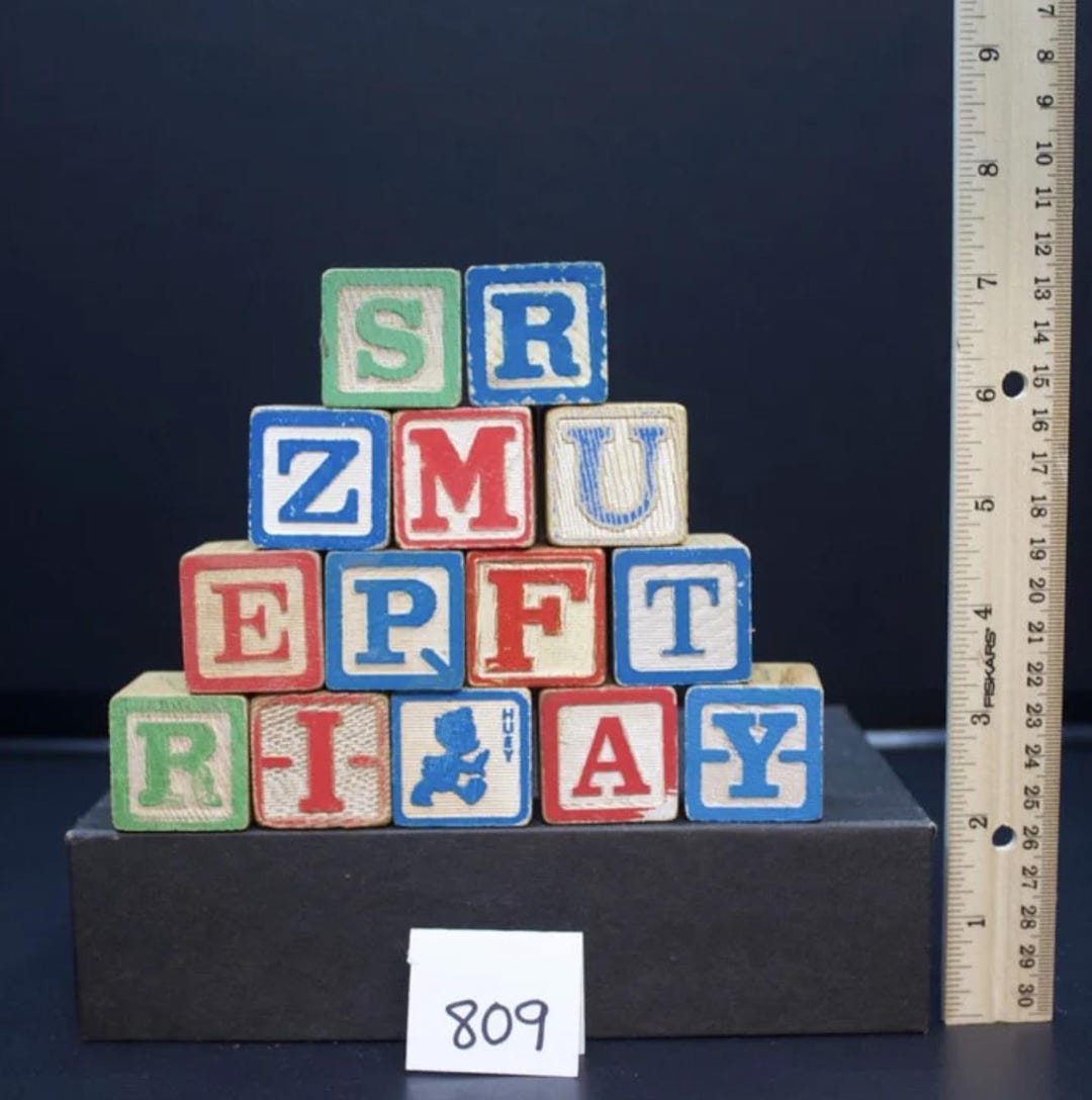 Set of 14 Vintage Toy Letter Blocks (809) - Etsy