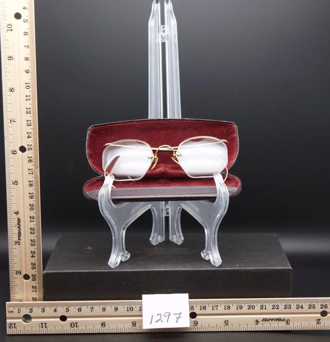 Antique Eye Glasses With Gilt Frames With Case (1297) - Etsy