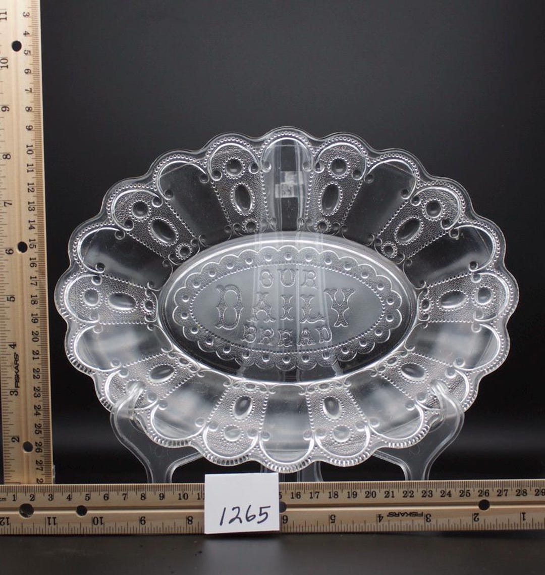 Vintage EAPG Glass "our Daily Bread" Serving Dish (1265) - Etsy
