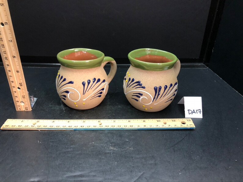 Set of 2 Jarrito De Barro Mexican Handpainted Bubble Mugs - Etsy