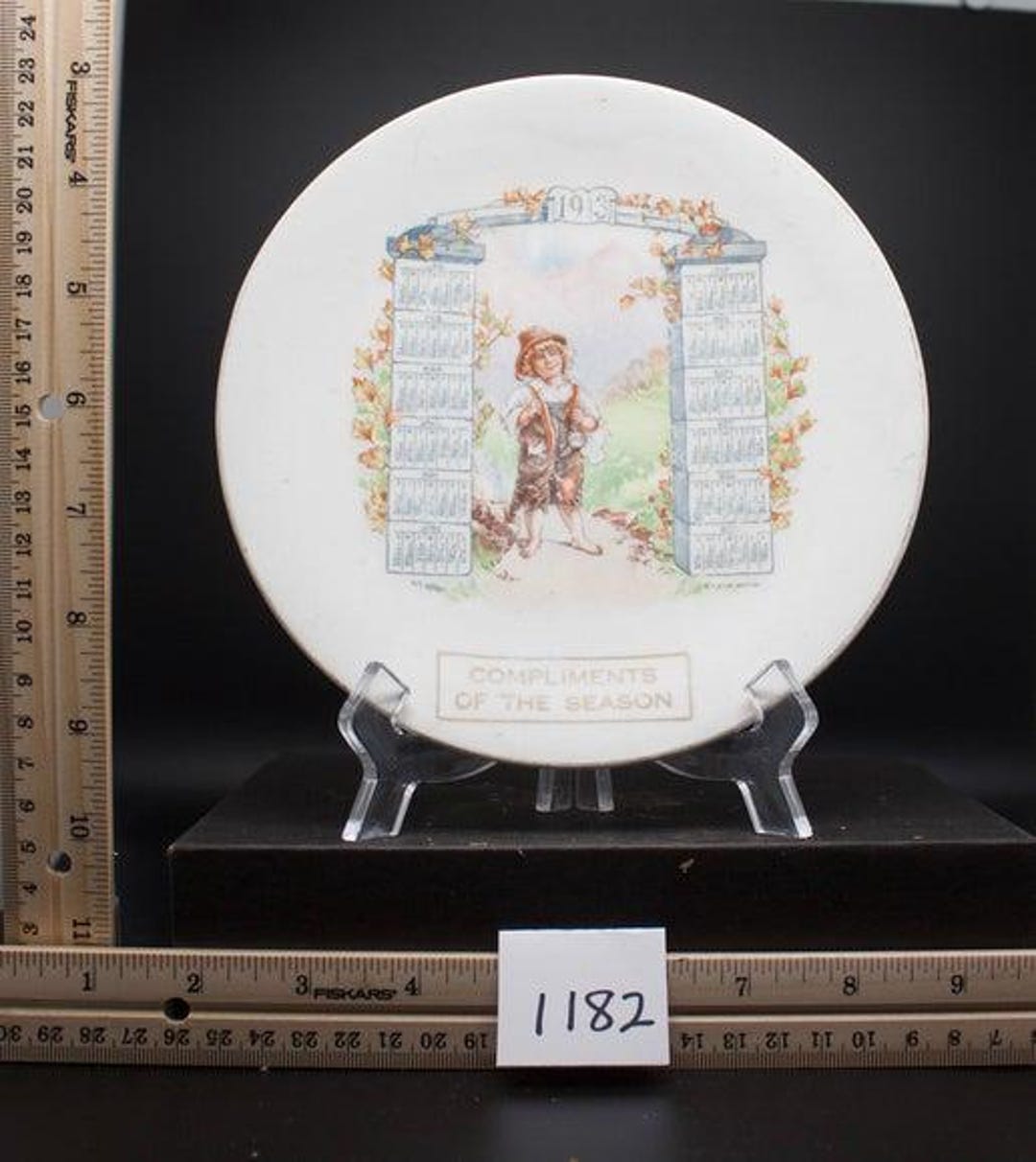 Antique 1913 Calendar Commemorative Plate [1182] - Etsy