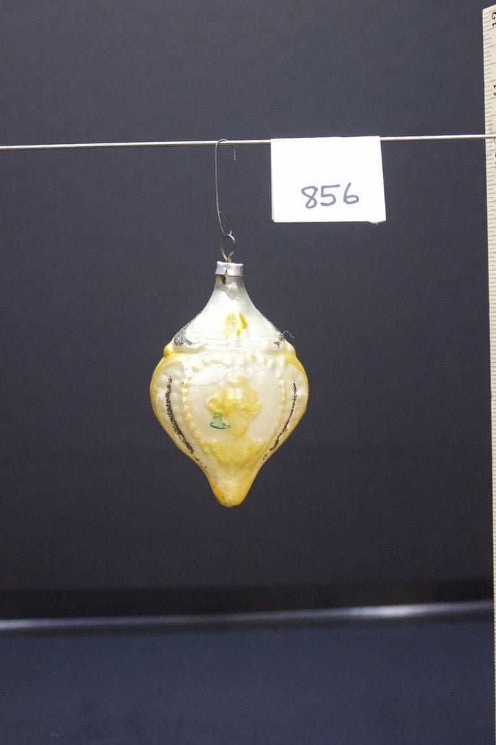 Antique German Glass Hand Painted Decorated Bauble Christmas Ornament ...