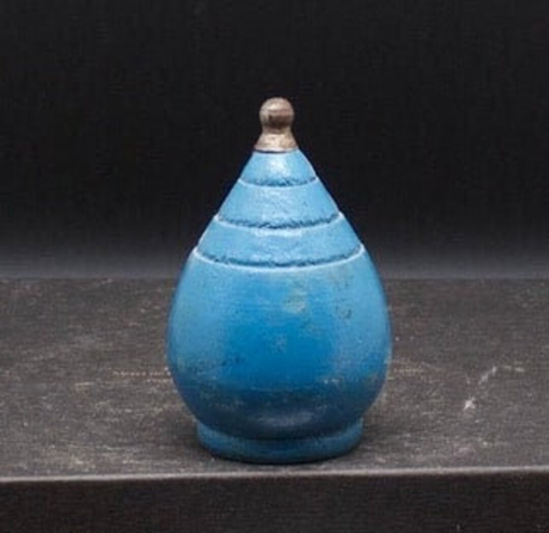 Antique Wooden Toy Top - Blue [1463] - Etsy