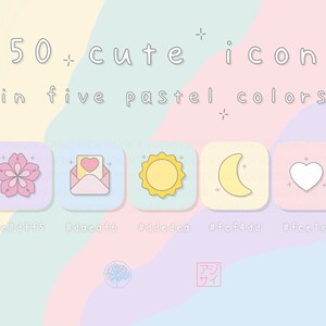 450 Pastel Kawaii Ios 14 App Icons | Rainbow Colored Icon Pack ...