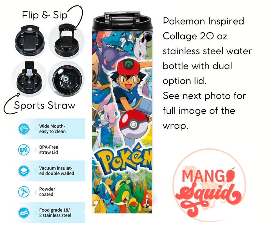 20oz Poke Inspired Insulated Dual Lid Water Bottle - Etsy