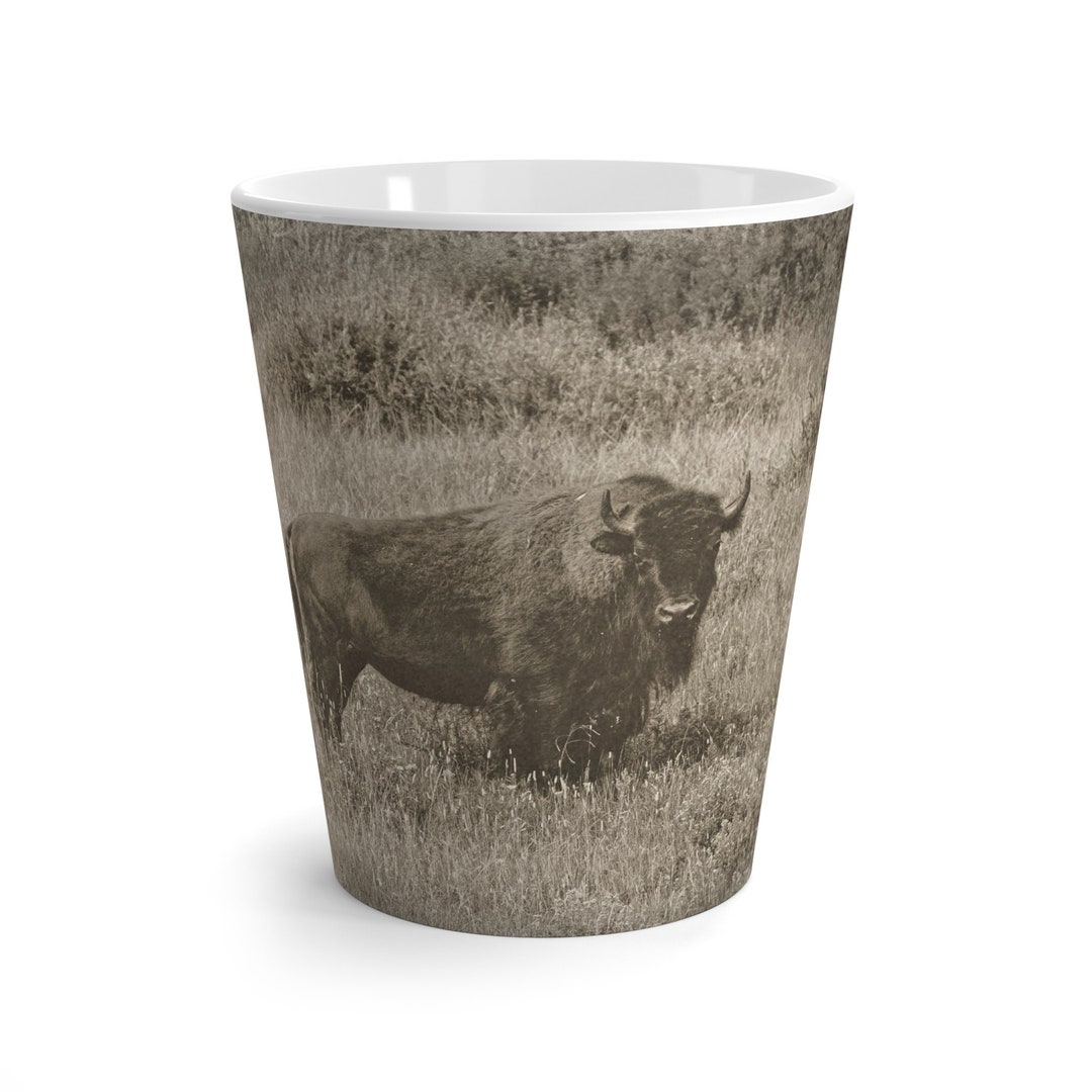 Bison Latte Mug | Vintage Coffee Mug | Animal Mug | Rustic Nature ...