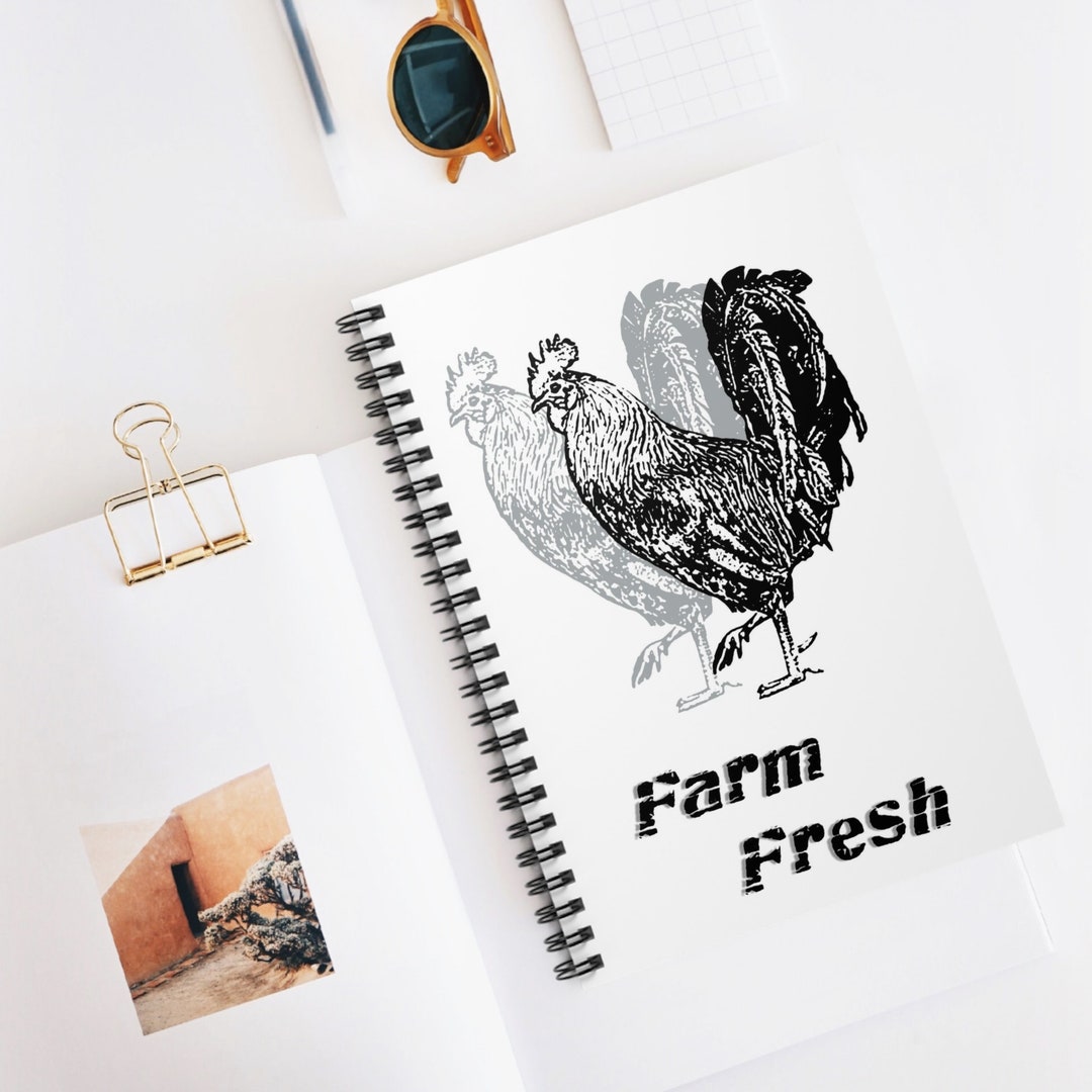 Spiral Farmhouse Notebook | Chicken Notebook | Animal Themed ...
