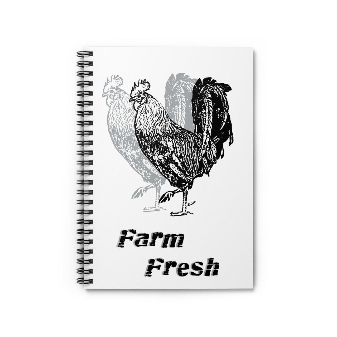 Spiral Farmhouse Notebook Chicken Notebook Animal Themed Farmhouse ...
