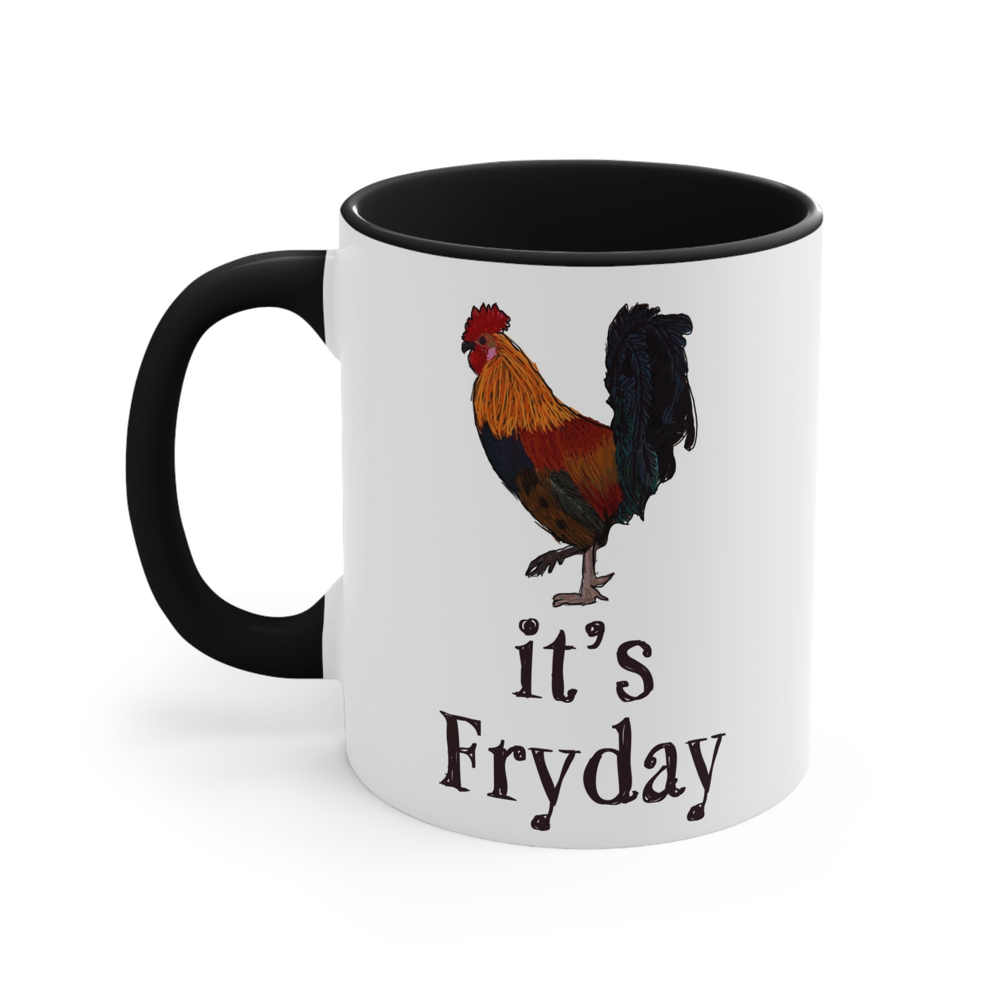 Chicken Coffee Mug | Friday Excitement Cup | Fryday, Chicken Pun Mug - Etsy