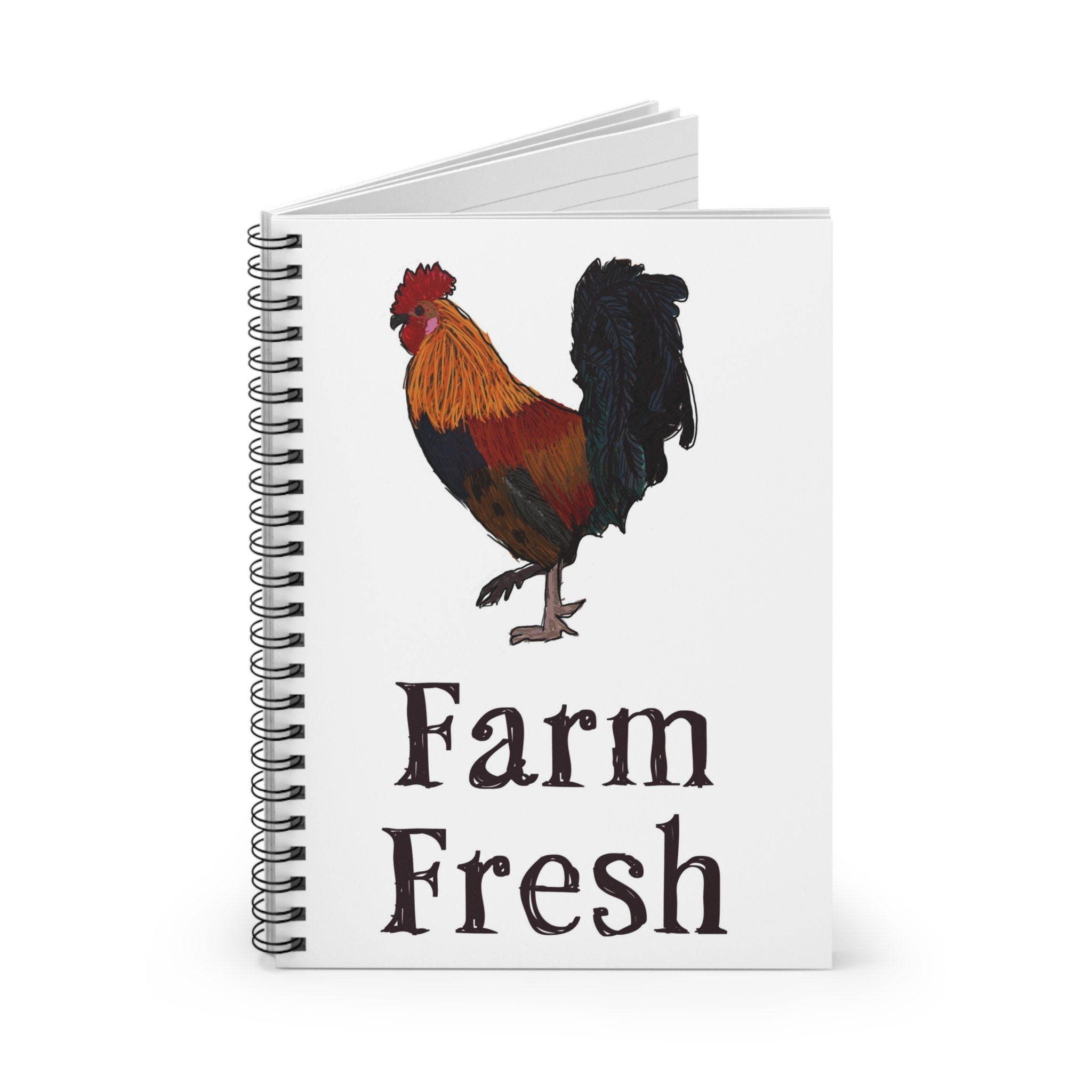 Spiral Chicken Notebook | Farmhouse Notebook | Farmhouse-inspired ...