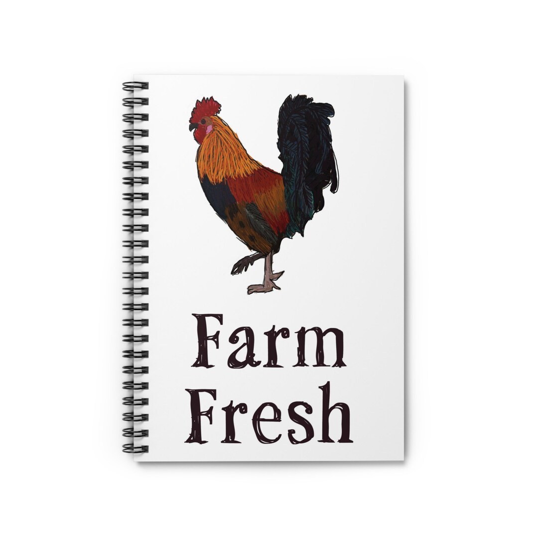 Spiral Chicken Notebook Farmhouse Notebook Farmhouse-inspired Journal ...