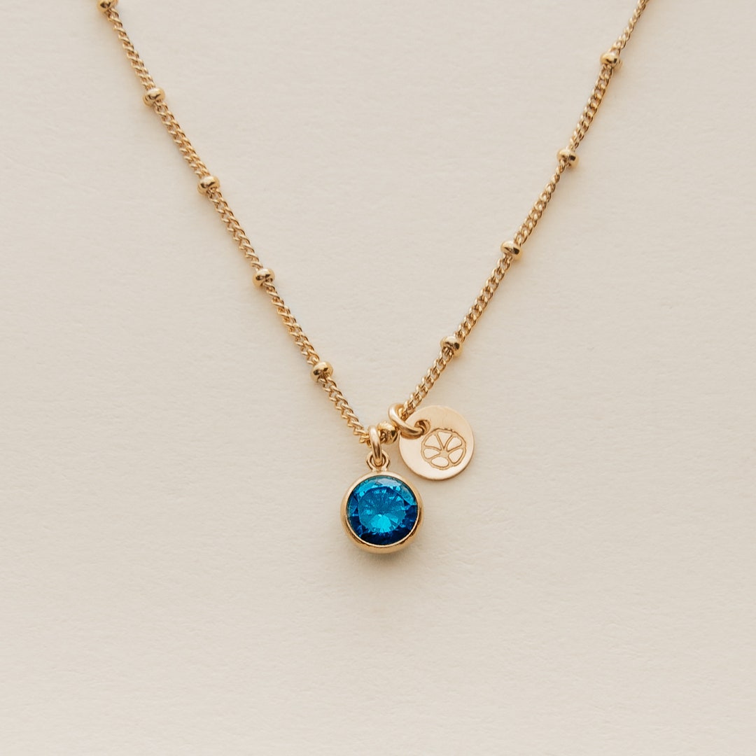 September Birth Stone Necklace - 14k Gold Filled - Etsy