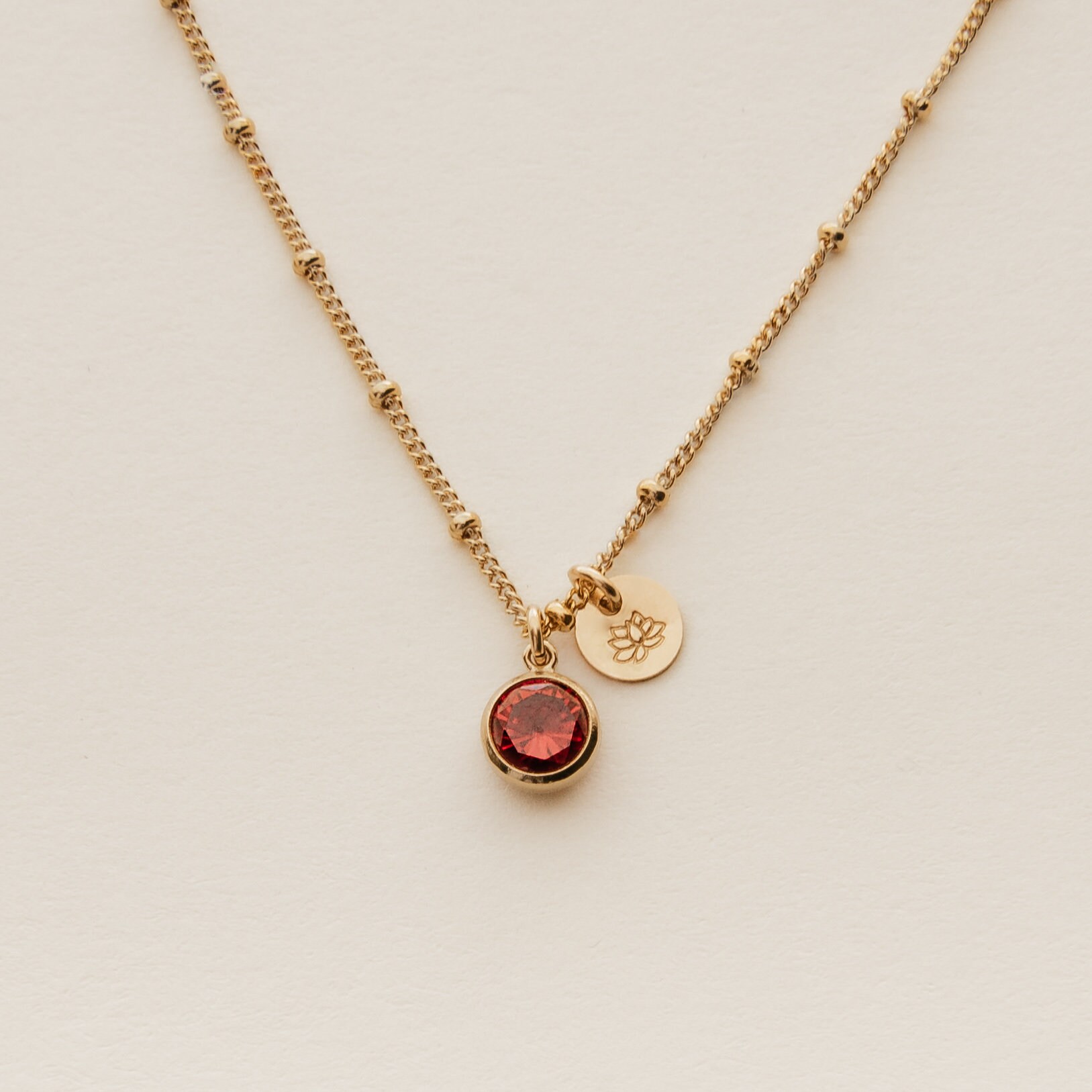 July Birth Stone Necklace - 14k Gold Filled - Etsy