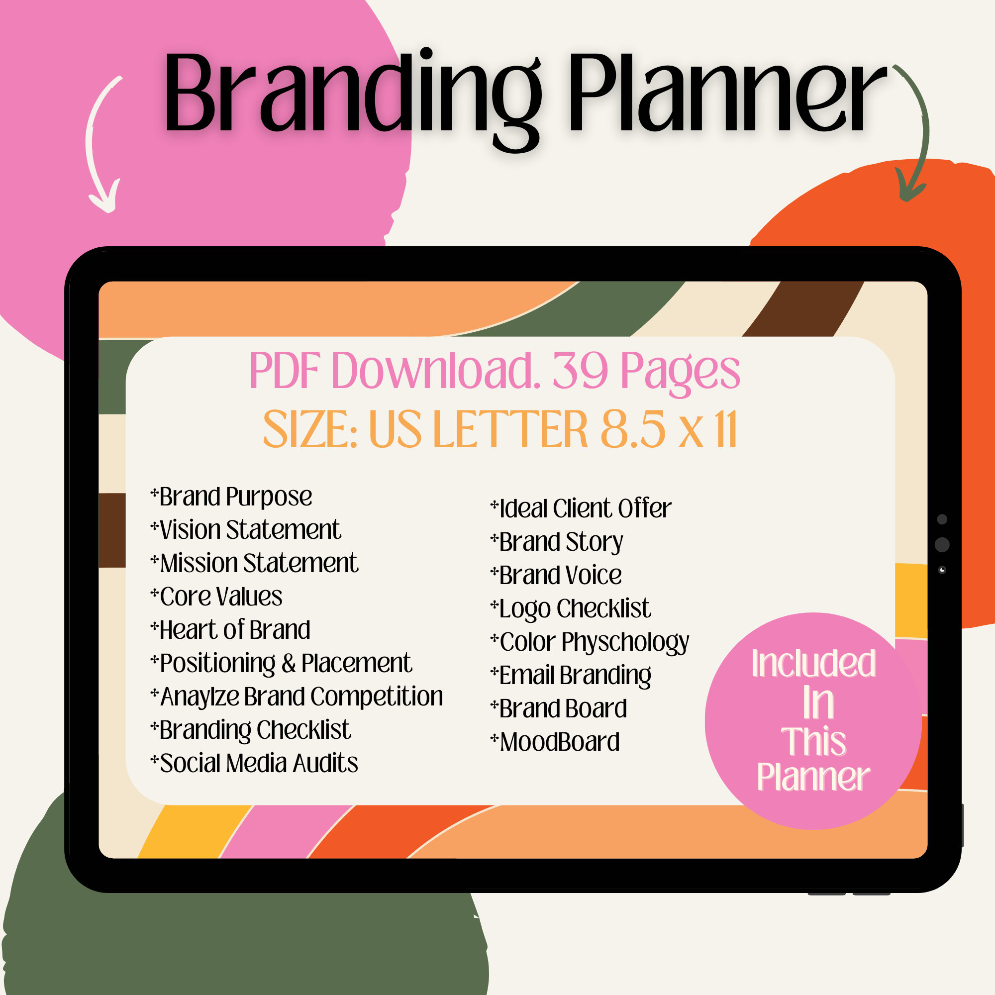 2023 Business Planner BRANDING WORKBOOK Printable PDF Marketing for ...