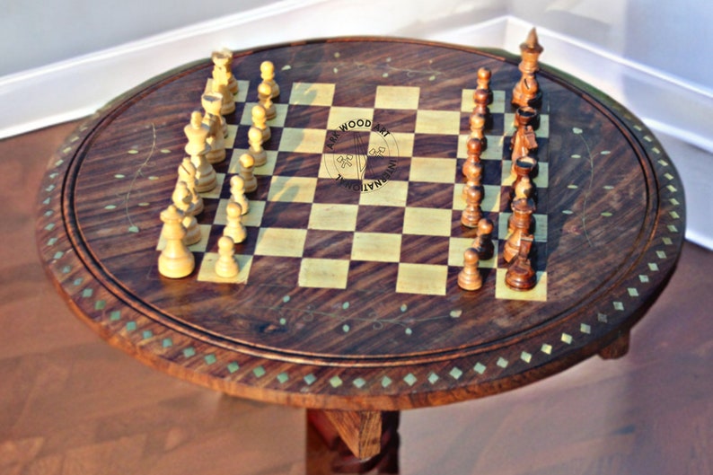 Handmade Rosewood Chess Table: Folding Game Board, Home Decor - Etsy