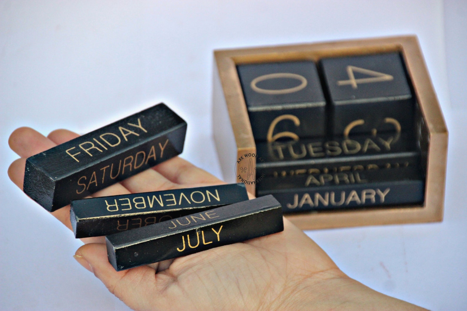 Mystical Wooden Calendar for Office Desk Magical Desk Organizer Office ...