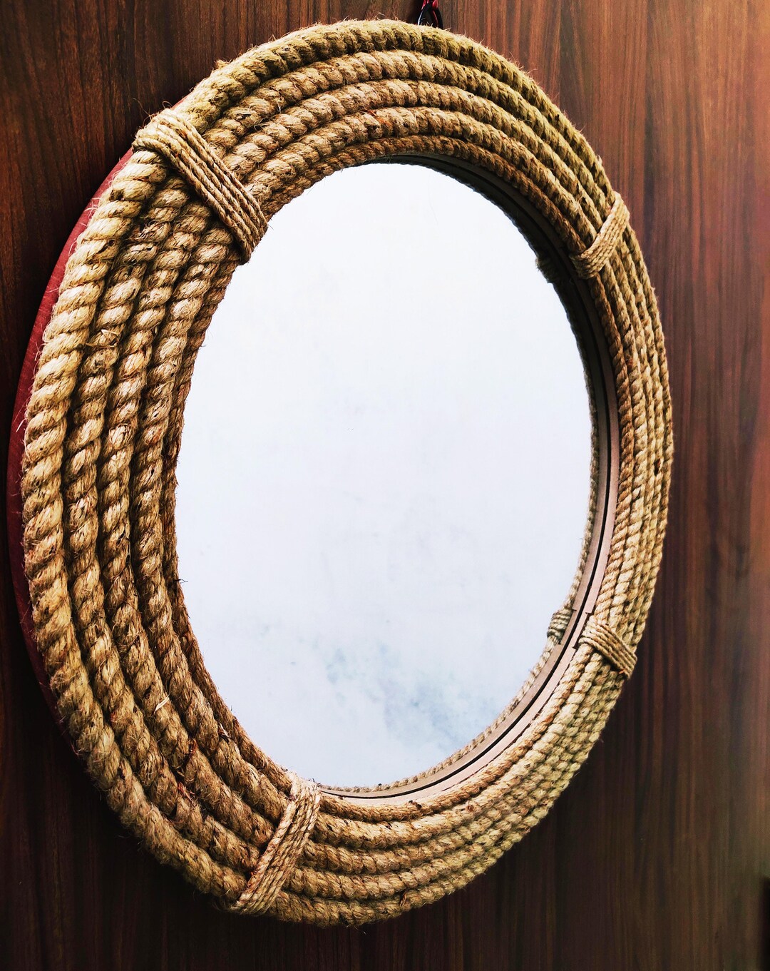 Hemp Rope Wall Mirror: Coastal Decor, 18-inch Round Mirror - Etsy