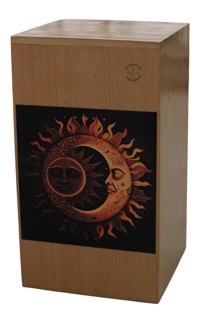 Sun & Moon Star Urns, Royal Night Star Wooden Urn - Humans, Burial Urns ...
