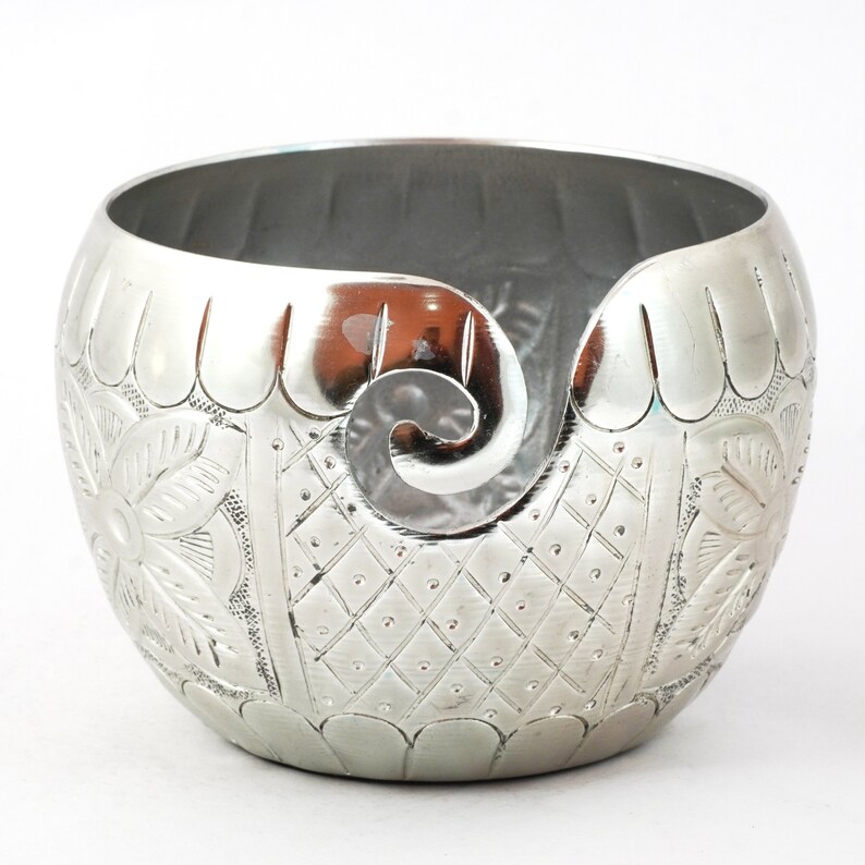 Handmade Aluminum Yarn Bowl: Cloud Gold Knitting Crochet Holder - Etsy