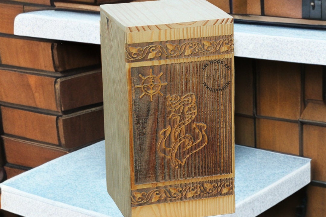UNIQUE HANDMADE Cremation Urn Handcrafted Wooden Memorial Box ...