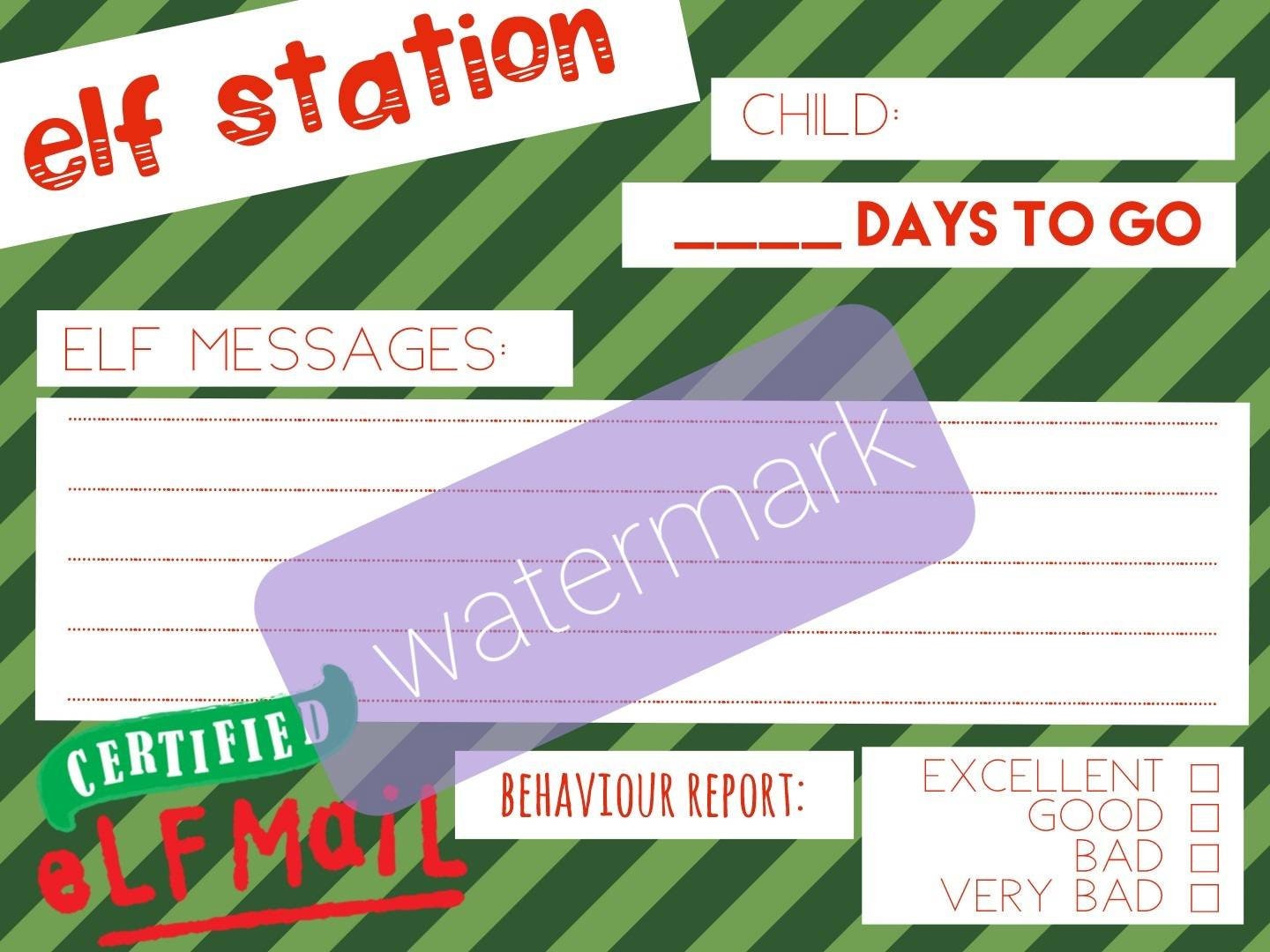 Elf Station Daily Elf Reporting - Etsy Australia