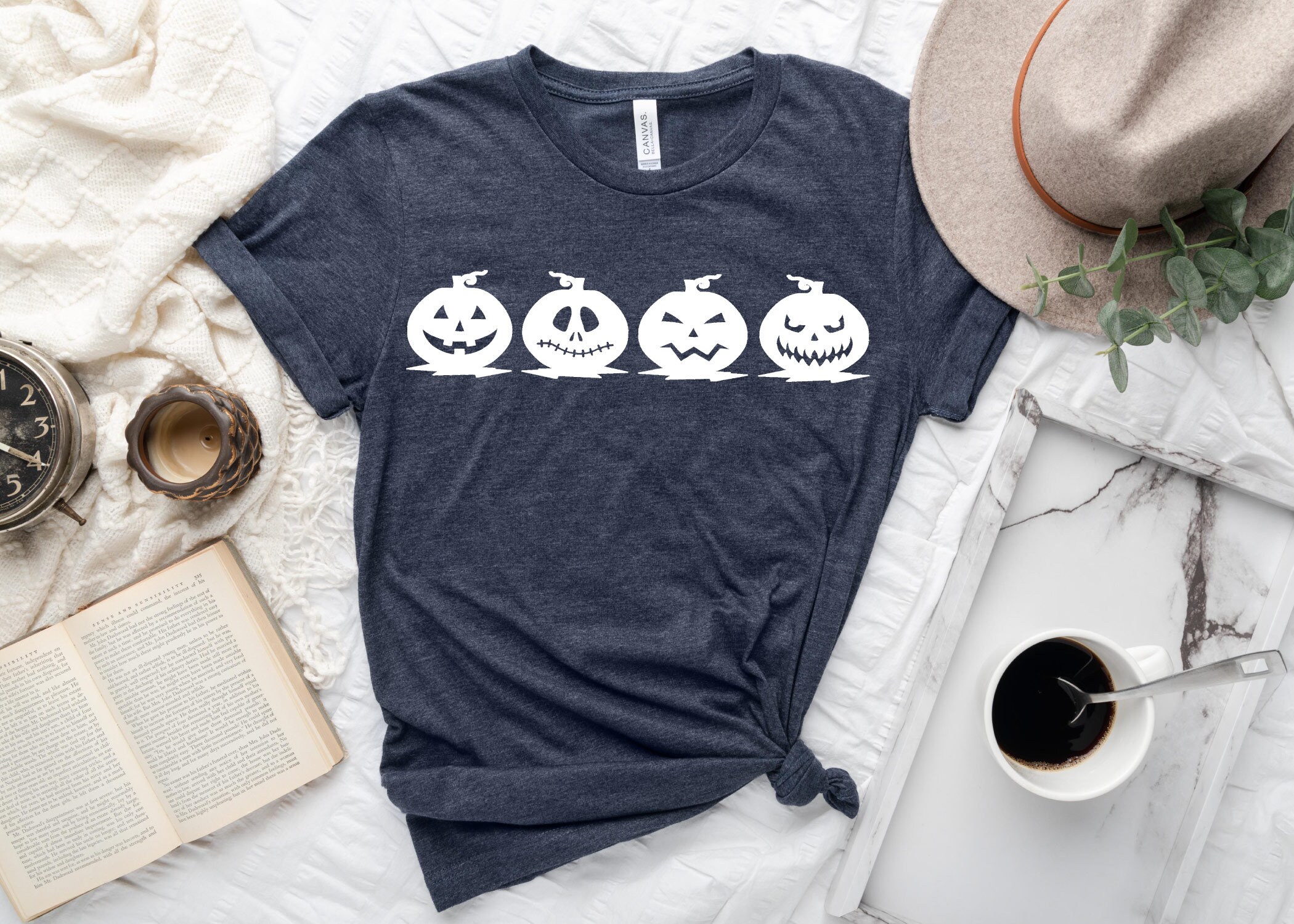 Jack O Lantern Faces, Women Jack O Lantern Shirt, Fall Shirt, Cute ...