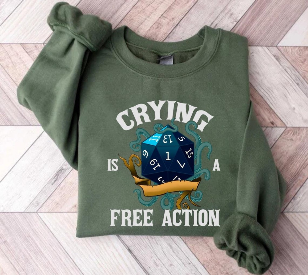 Retro Funny Crying is A Free Action Dice Tabletop Gaming Fantasy Gaming ...