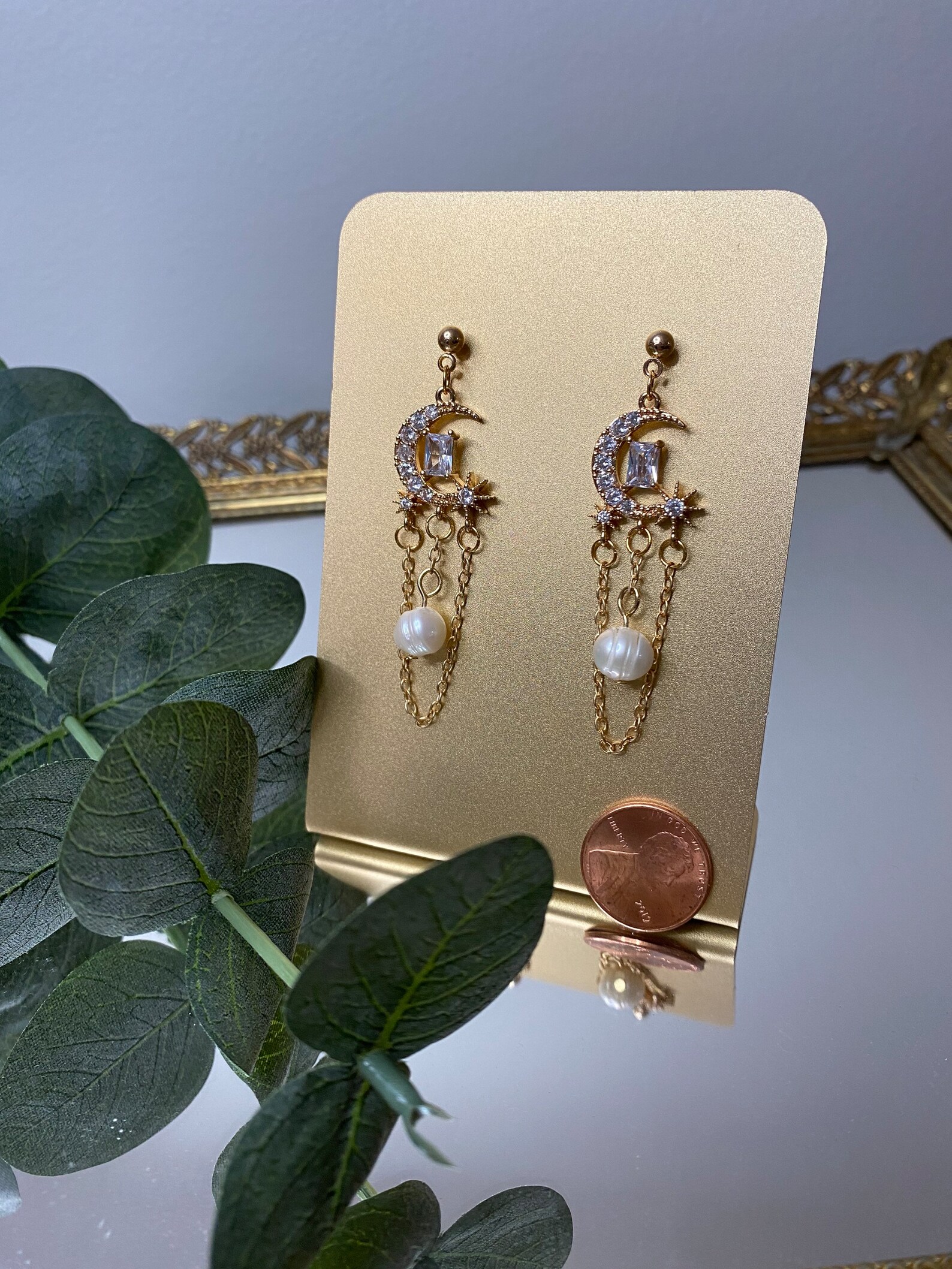 Velaris | Glamorous Earrings, Moon Earrings, Celestial Earrings, Dangle ...