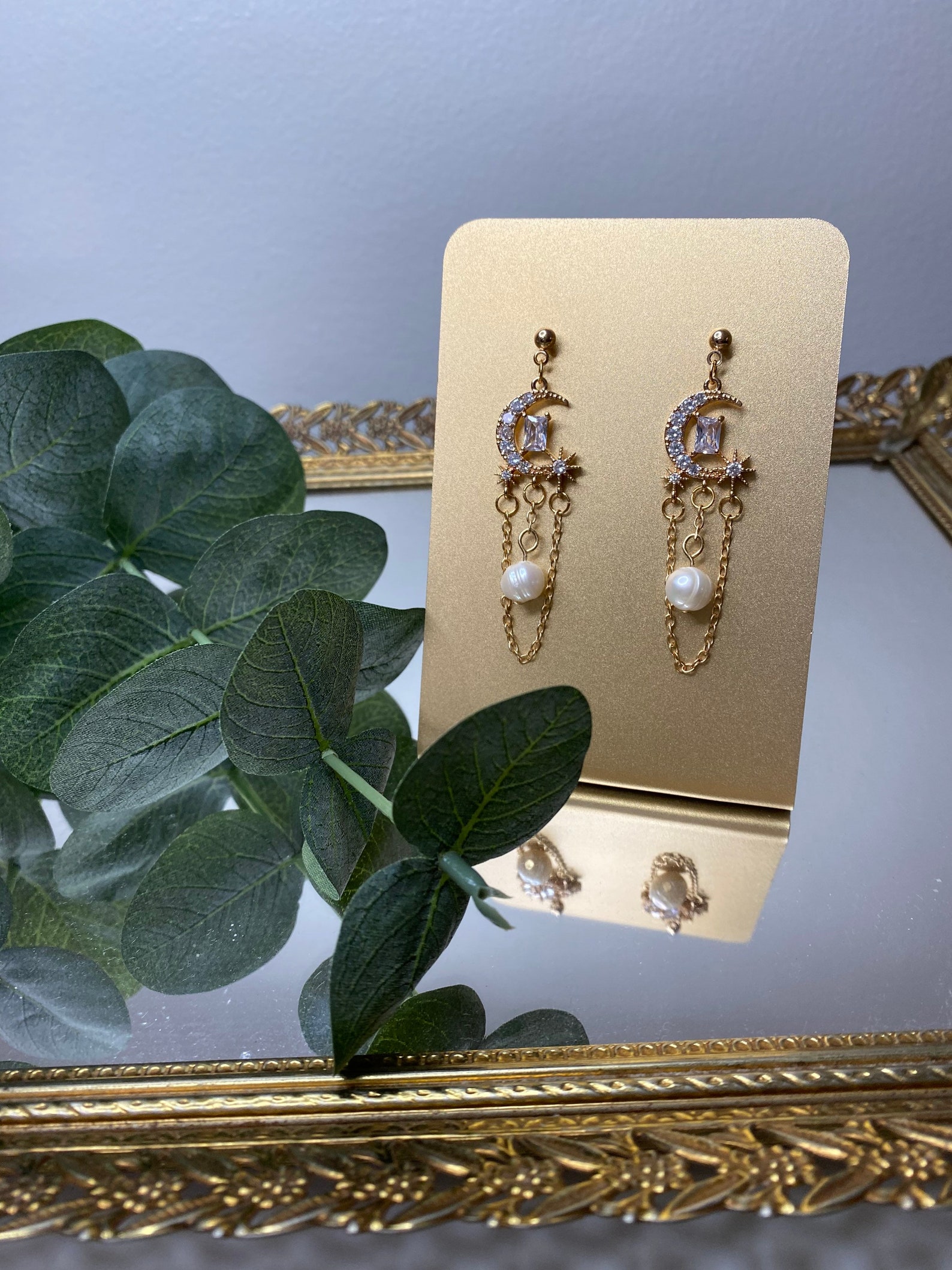 Velaris | Glamorous Earrings, Moon Earrings, Celestial Earrings, Dangle ...