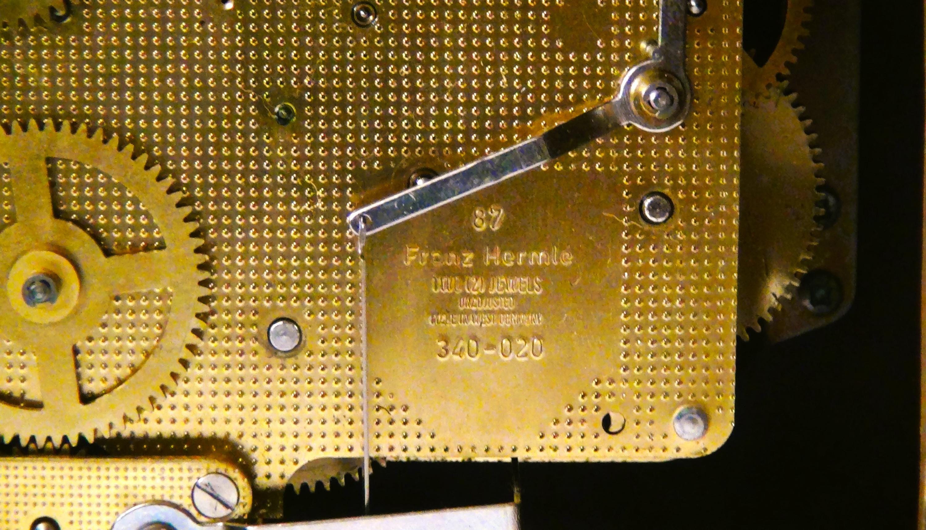 Original Vintage Hermle Germany Mantle Clock With Chimes, Polished ...