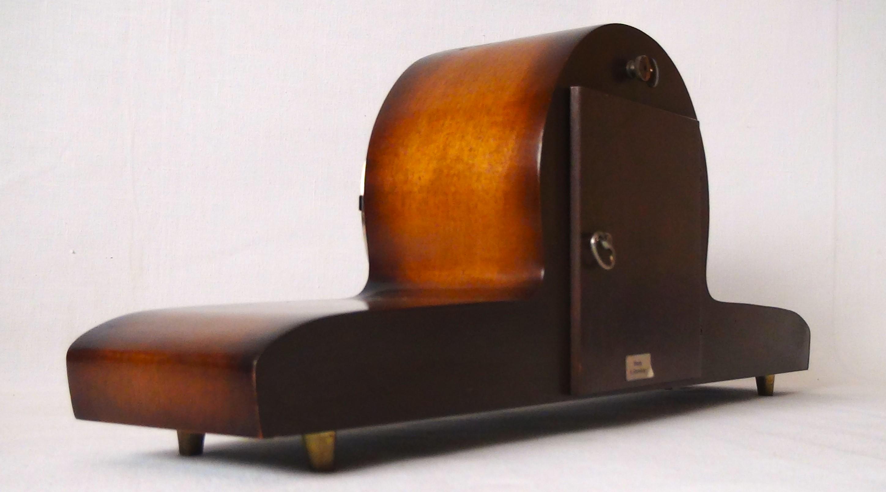 Original Vintage Hermle Germany Mantle Clock With Chimes, Polished ...