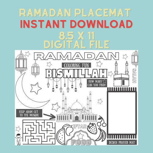 Islamic Coloring Pages Easy Kids Coloring Printable Ramadan - Etsy
