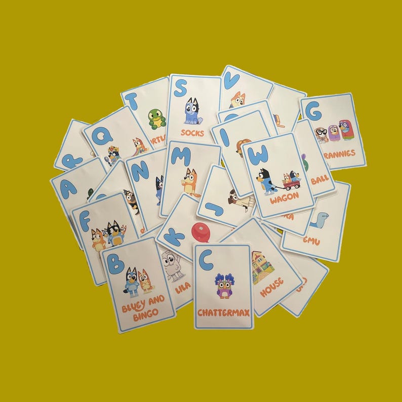 Bluey Flash Cards, Bluey A-Z Flash Cards, Bluey 1-10 Flash Cards ...