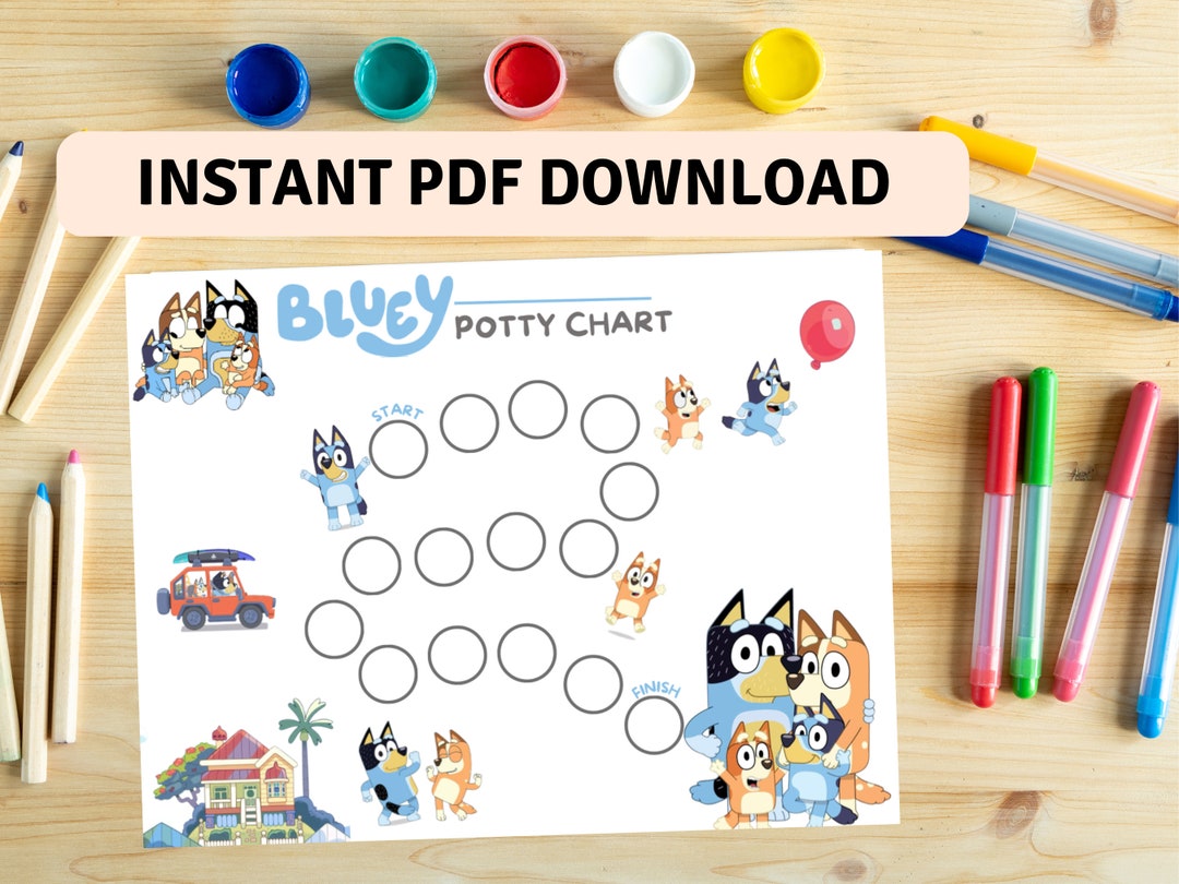Bluey Potty Training Chart, Boy Potty Training Chart, Girl Potty ...