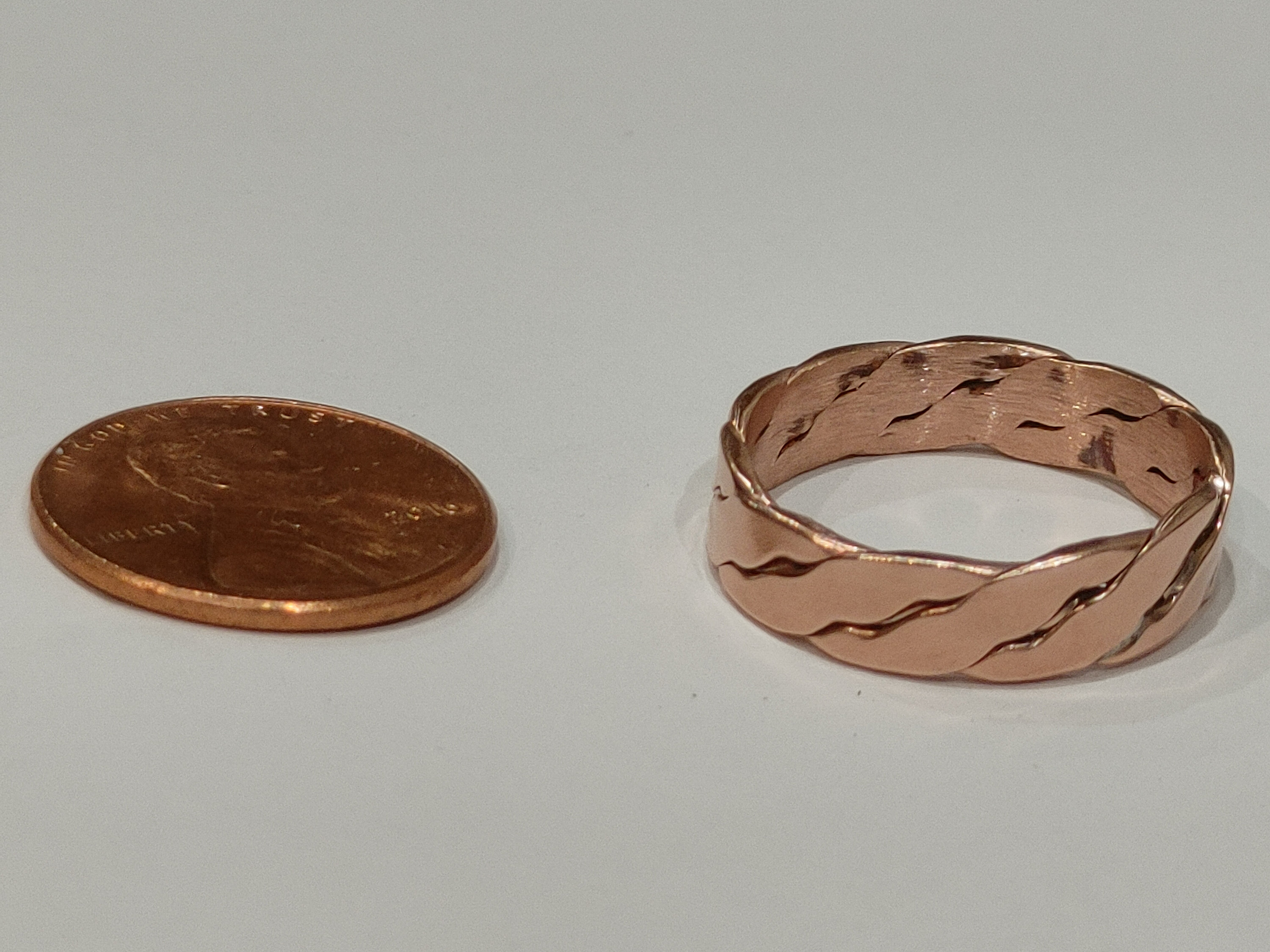 Flattened Spiral Copper Ring - Etsy