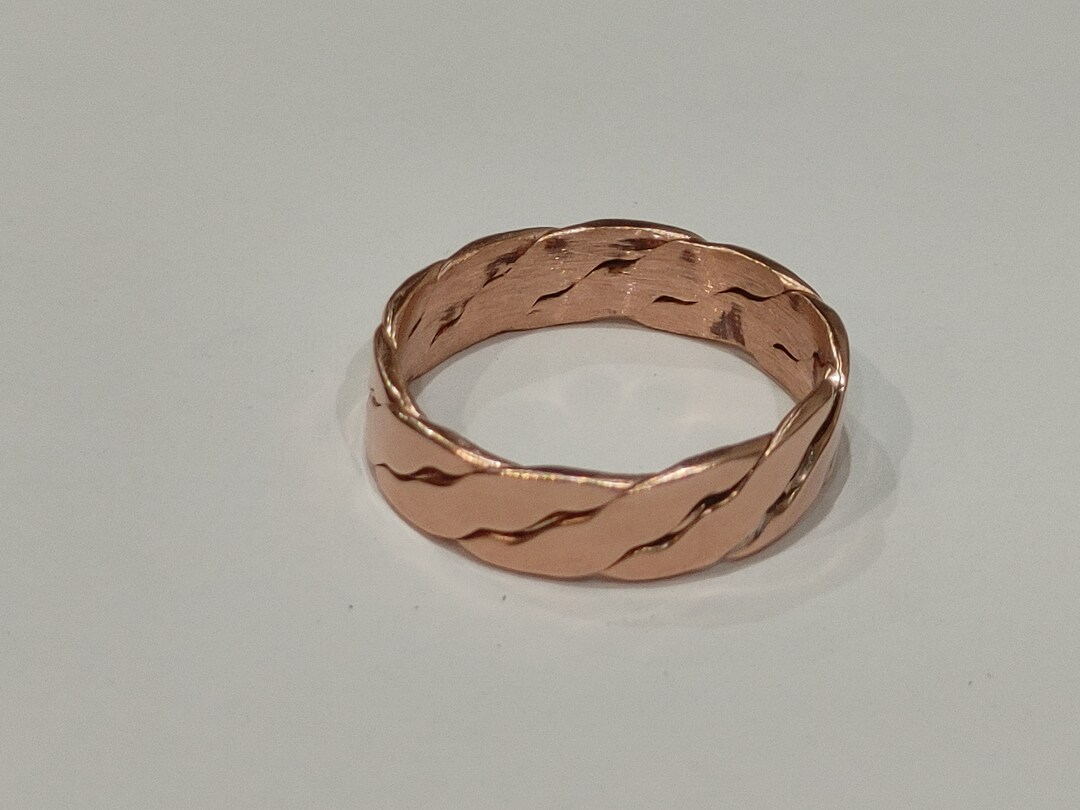 Flattened Spiral Copper Ring - Etsy