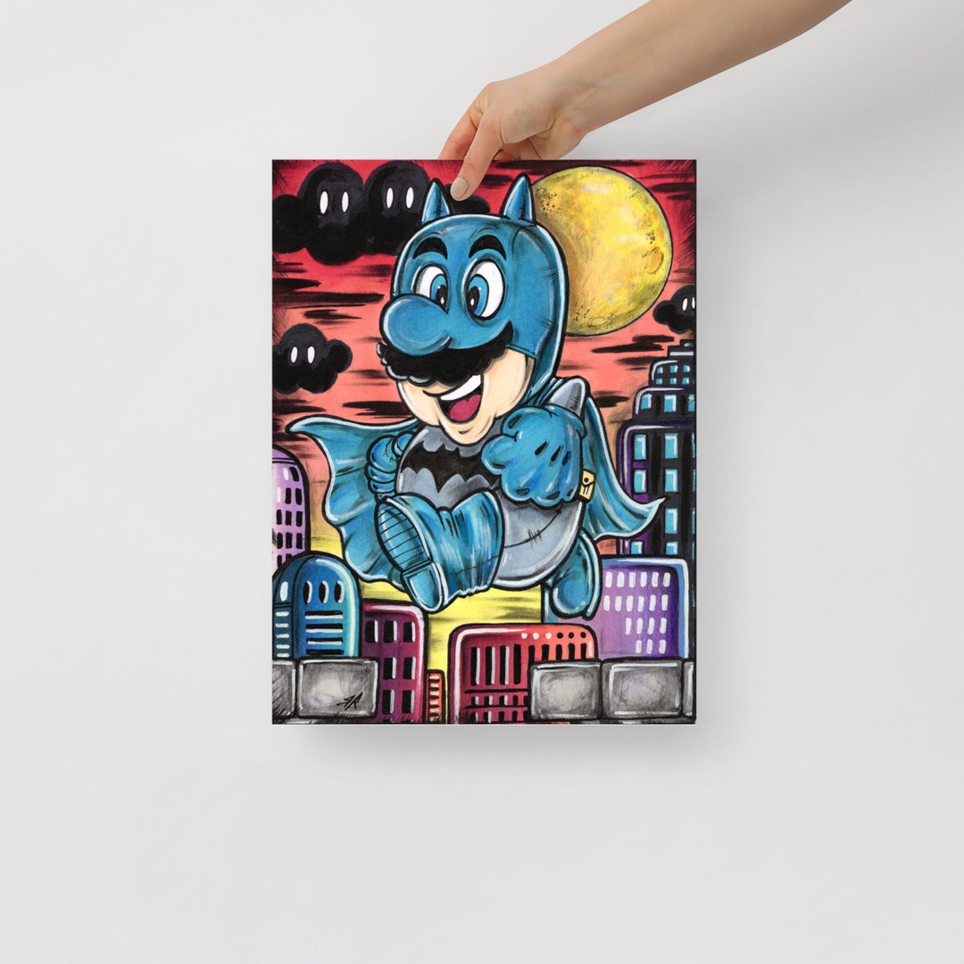 Super Mario Batman Mario Powers up to Batman It's Me Batman Cartoon ...