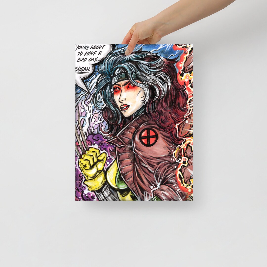 Rogue X-men Mutant Cartoonsoriginal Artwork Concept Poster Print - Etsy