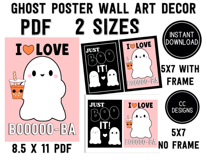Printable Ghost Poster Wall Art Bulletin Board Art Class Decor School ...