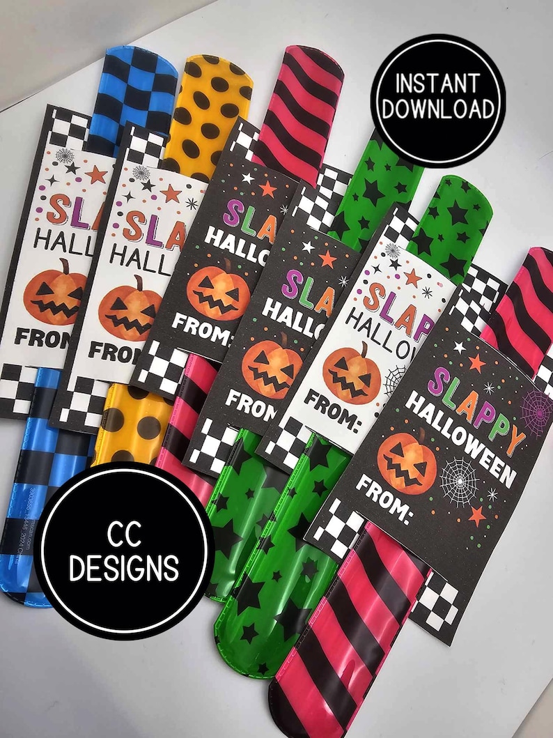 Slappy Halloween Party Favor Printable Tags Tags for Slap Bracelets ...