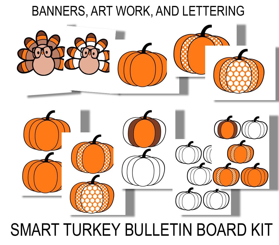 Smart Turkey Thanksgiving Bulletin Board Kit Door Kit for Class Decor ...