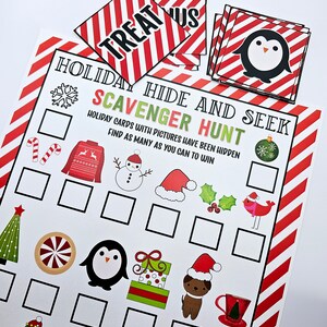 PRINTABLE Christmas Holiday Scavenger Indoor Hide Hunt Game Kids Hide ...